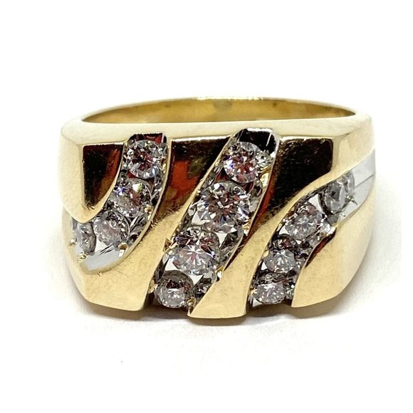 Unbranded | Accessories | 4k Yellow Gold Mens Diamond Cluster Ring 138 ...